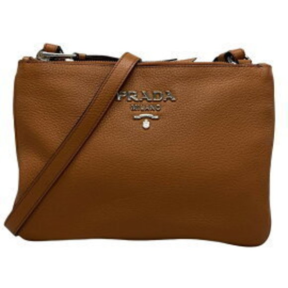 Prada | Bags | Prada Logo Shoulder Bag Brown | Poshmark